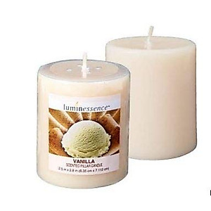 Luminessence Set of 2 Vanilla Scented Pillar Candles