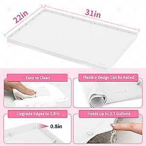 Sdpeia Under Sink Mat for [31" x 22"] Cabinet, Upgraded Silicone Waterproof Mat Kitchen Cabinet Liner Cabinet Protector Kitchen Organizers and Storage