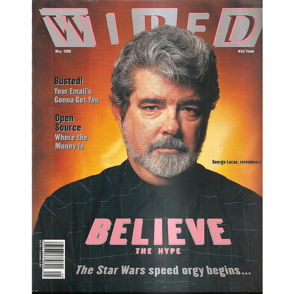 WIRED May 1999 7.05 (Magazine, George Lucas on cover, Believe the hype, Star Wars)