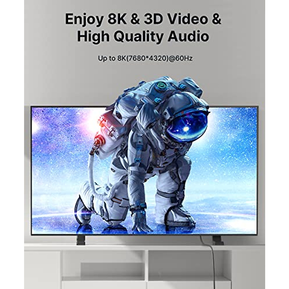 JSAUX HDMI Cables 2.1 2-Pack 6FT, 48Gbps 8K & 4K Ultra High Speed Braided HDMI Cable, 4K@120Hz 144Hz, 8K@60Hz, HDCP 2.2 & 2.3, HDR 10, eARC Compatible with Laptop Monitor UHD TV PS5 PS4 Dolby -Red