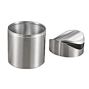 Haoun Mini Dustbin, Recycling Countertop Trash Can Brushed Stainless Steel Table Desk Swing Lid Garbage Bin Wastebasket