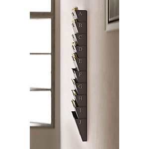 Gray Wall Mount Steel Vertical File Organizer Holder Rack 10 Sectional Modular Design Wider Than Letter Size 13 Inch Multi-Purpose Organize Display Magazines Sort Files and Folders