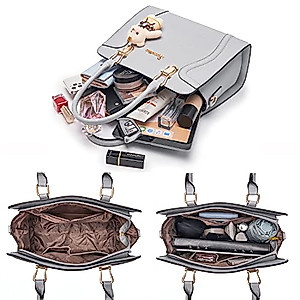 Soperwillton Women Handbags Purses Wallet Tote Bag Shoulder Bags Top Handle Satchel Purse Work Bag Set 2pcs