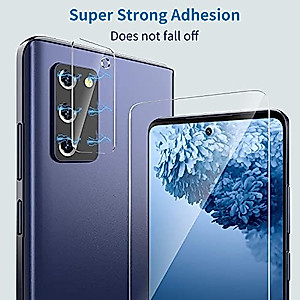 Galaxy S20 FE Screen Protector and Camera Protector, [3 Screen Protectors+3 Camera Protectors][Support Fingerprint] Tempered Glass Screen Protector for Samsung Galaxy S20 FE 5G/4G