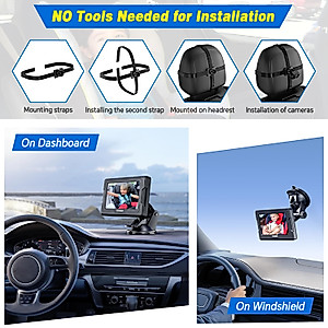 FEISIKE Baby Car Camera, 4.3'' Back Seat Baby Car Camera Mirror for Crystal Infrared Night Vision, 360° Rotation & 149° Wide View, 3 Mins Easy Installation