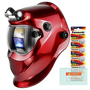 TRQWH Auto Darkening Welding Helmet with Light Solar Powered True Color Welding Hood 2 Arc Sensor Wide Shade 9-13 Welding Mask with Extra Grinding Mode Weld Helmet (KTS-KP03)