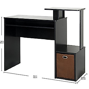 Furinno Econ Multipurpose Home Office Computer Writing Desk, Black/Brown