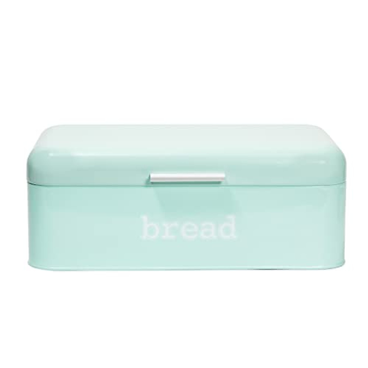 Juvale Stainless Steel Bread Box for Kitchen Countertop, Large Bread Box Bagel Bin for 2 Loaves, English Muffins (Mint Green, 17 x 9 x 6.5 In)