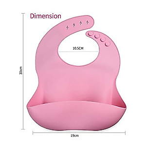 GODR7OY Silicone Baby Bib, BPA Free Waterproof Bibs, Adjustable 2PCS (Sakura)