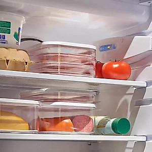 6Pcs Deli Meat Container for Fridge,Lunch Meat Container for Refrigerator with Food Serving Tongs Stackable Bacon Holder Cheese Keeper Turkey Deli Meat with Lid for Refrigerator