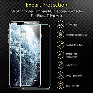 ESR Screen Protector Compatible for iPhone 11 Pro Max,iPhone Xs Max [2 Pack] [Easy Installation Frame] [Case Friendly], Premium Tempered Glass Screen Protector for iPhone 6.5 Inch (2019)