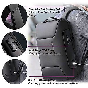 OZUKO Anti Theft Business Laptop Backpack Slim Durable Waterproof Computer Rucksack College School Bookbag for 15.6 inch