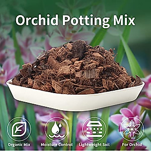 Orchid Potting Soil, Organic Barks Coconut Potting Soil Mix- 6 Qt, All Purpose Orchids Bricks Coarse Blend, Fast Draining Pre-Mixed Bonsai Soil for Indoor Orchid Plants 6L