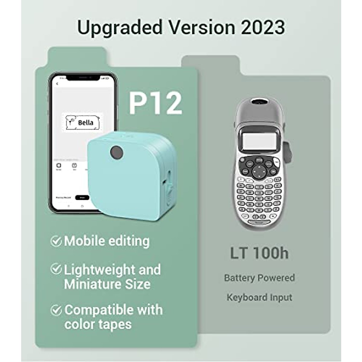 Phomemo Label Makers, P12 Label Maker Machine with Tape, Sticker Label Maker Compatible with Different Material Labels, Small Label Printer to iOS and Android Device, with Multiple Templates Font Icon