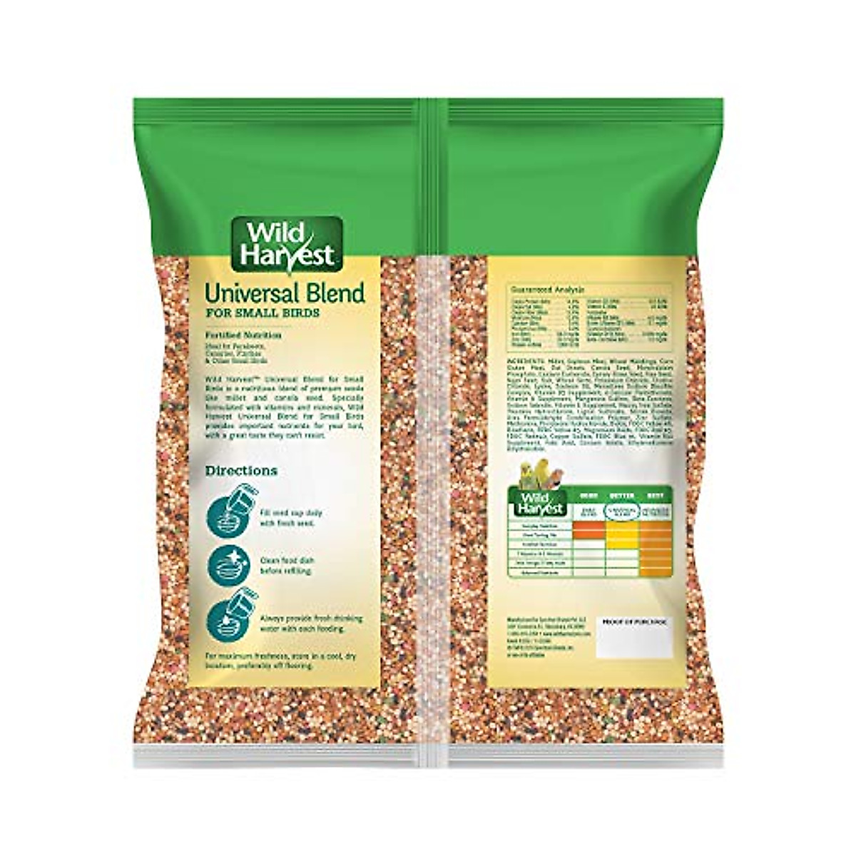 Wild Harvest Bird Seed Collection: Daily Blends and Advanced Nutrition for Parakeet, Canaries, Finches, Cockatiel, Parrots and More.