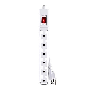 CyberPower GS60304 Power Strip, 6 Outlets, 3 Foot Power Cord White