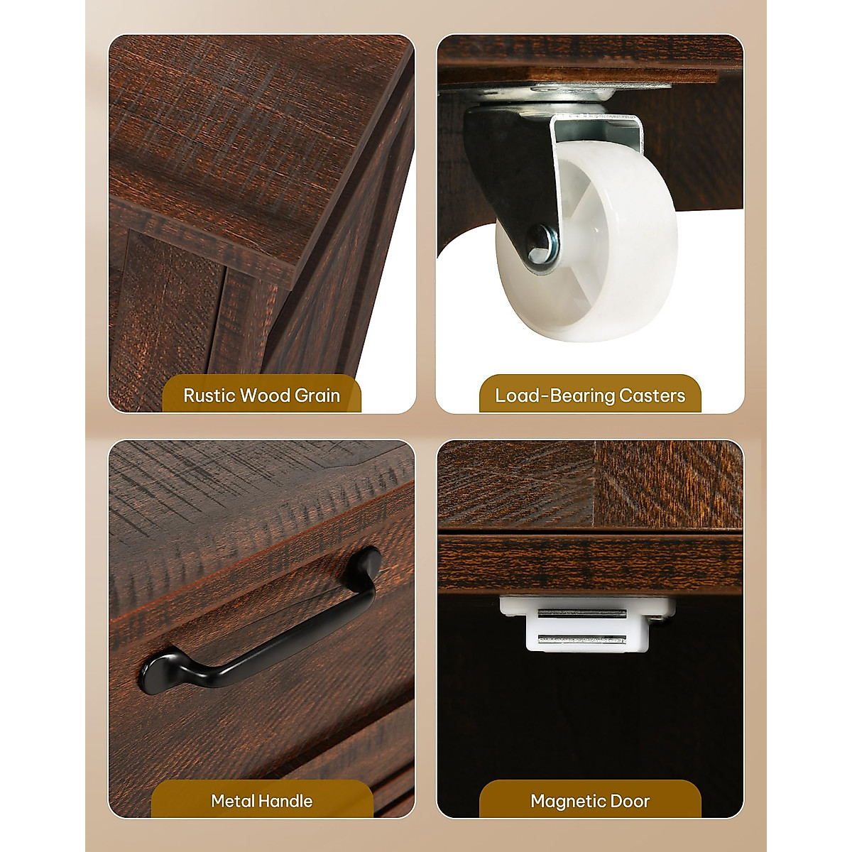 YITAHOME Trash Can Cabinet with Drawers, Tilit-Out Hidden Garbage Bin Cabinet Kitchen Island with Drawers, Shelves, Self-Standing Laundry Hamper, Recycling Cabinet with Drawer, Storage Rack Brown Oak