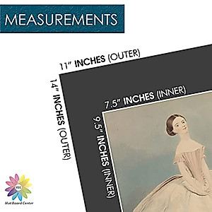 Mat Board Center, Pack of 10, 11x14 Black Color White Core Picture Mats for 8x10 Photos