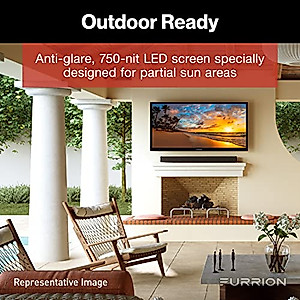 Aurora 43-Inch Partial-Sun 4K LED Outdoor Smart TV - Weatherproof HDR10 LED Outdoor Television with Anti-Glare, 750-Nit LED Screen, Tempered Glass, External Antennas for Partially Sunny Outdoor Areas