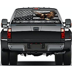 GadgetsTalk 4th of July Decorations, American Eagle Flag Decal, Patriotic Decor, 65"x20" Car Rear Window Decals for Trucks, Window Decals for Cars, Vehicles, Truck, Car Decals, Truck Accessories