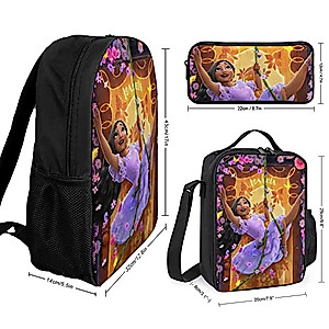 heurhdy Encanto Backpack Large Capacity Mirabel Encanto Bags Kids School Travel Fashion Bag 3d Prints Lightweight Bookbag for Boys Girls Blue Style3
