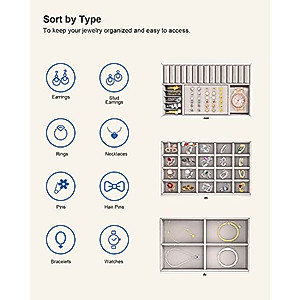 WUIIEN Jewelry Box 3-Layer Jewelry Organizer (Black) (WUIIEN-05)