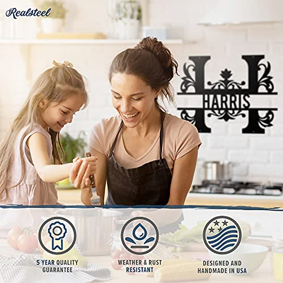 RealSteel, Custom Metal Signs, Personalized Name Signs, Metal Wall Art, Monogram Wall Decor, Metal Wall Art Last Name Sign, Family Name Sign, Garden or Yard Outdoor Decor