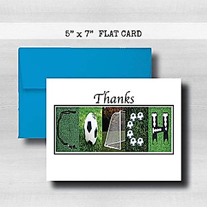 Personalized Soccer Coach Thank You Card, 5"x 7" Flat Card, Greeting Cards
