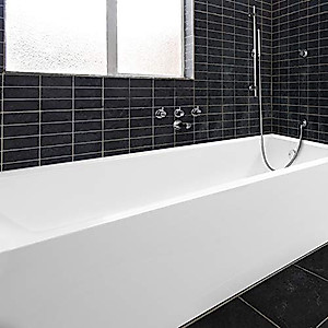 Kingston Brass VTAP663222R Aqua Eden Alcove Tub, 66" (L) x 32" (W) x 20-1/2" (D), White