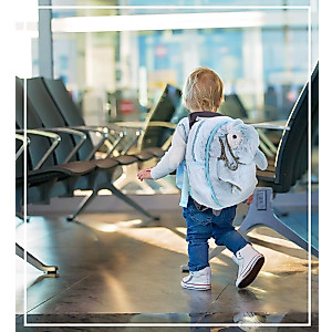 DolliBu Dolphin Plush Trolley and Purse Set - 3-in-1 Kids Trolley, Backpack, Blue Dolphin Purse, Soft Plush Backpack on Wheels, School Rolling Bag with Removable Plush Toy- 15"