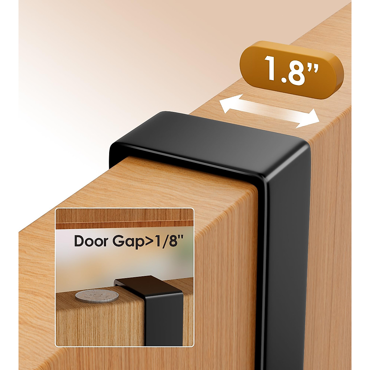 CHAUNCEY HOME Over The Door Hooks Hanger, Over Door Double Hooks with Wooden-Bead, Metal Double Hangers Bathroom Accessories and Towel Rack Organization, 2 Pack Matte Black OB89-B