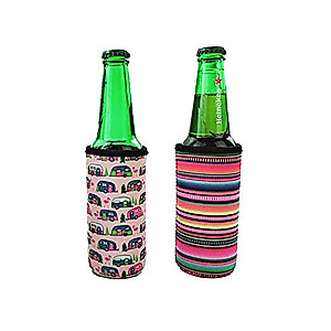 HaiMay 10 Pieces Slim Beer Can Sleeves /Cooler Covers Fit for 12oz Slim Energy Drink Beer Cans, Fashion Styles