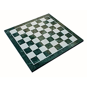 StonKraft Collectible Green Marble Stone Chess Board Without Pieces Pawns - Decorative Stone Chess - Home Décor - 20" Inches