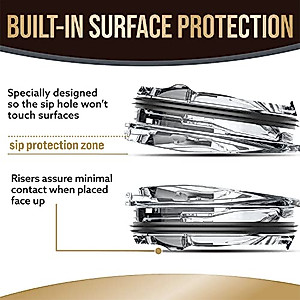 RUUMI® Nose Recess Tumbler Lid (Black) – Compatible with 20 oz Yeti Rambler, Ozark Trail, Swig – See Chart for Other Brands/Sizes