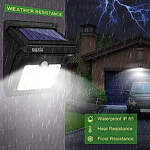 AdamStar Solar Lights Outdoor, 140 LED Motion Sensor Solar Lights, 270°Wide-Angle 3000 Lumens Waterproof Solar Security Wall Lights for Fence Post Back Yard Front Door Deck Patio Garden 2Pack (2 Pack)