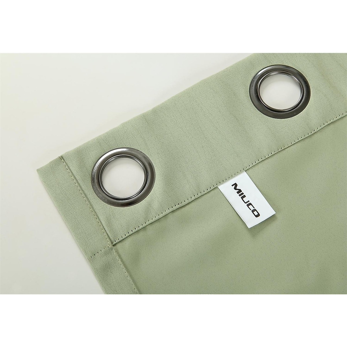 MIUCO Blackout Curtains Room Darkening Curtains Textured Grommet Panels for Living Room 2 Panels 52x84 Inch Long Sage