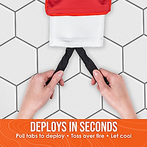 Go Time Gear Emergency Fire Blanket for Home and Kitchen, Fire Retardant Emergency Fire Blanket Kit, Survival Fireproof Blanket Up to 1,200 Degrees Fahrenheit