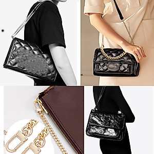 6 PCS Purse Chains DIY Flat Chain Strap Extender Handle Bag Accessories Handbags Shoulder Bag Water Bottle(Classic Gold&Silver&Black)