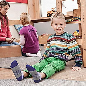 Comfoex Boys Socks 6 Pairs Ankle Athletic Sock Half Cushioned Low Cut Socks For Little Big Kids