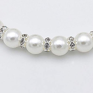 PETFAVORITES Diamond Dog Pearls Necklace Jewelry for Small Dogs Puppy - Bling Rhinestones Cat Wedding Collar - Chihuahua Yorkie Girl Clothes Costume Outfits Accessories (Snow White, Size S)