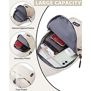 Small Sling Bag for Men Women One Strap Shoulder Crossbody Backpack with USB Charging Port for Hiking Cycling Travel Black