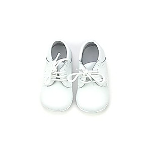 Baby White Leather Lace Up Shoe (Baby 2, White)
