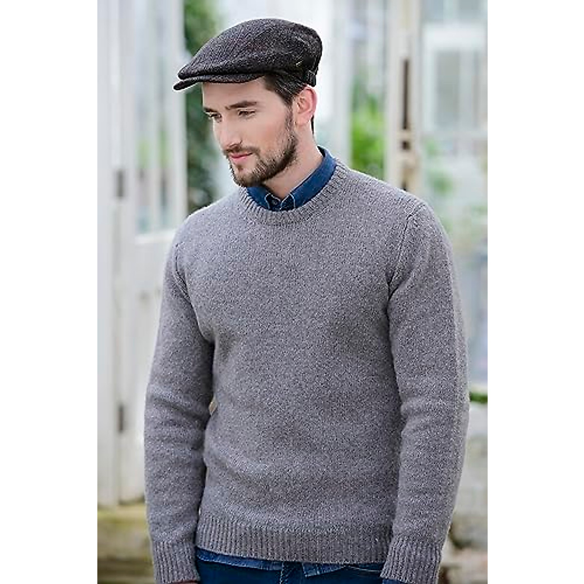 Mucros Weavers Men's Quiet Man Cap, Irish Tweed Flat Cap, Brown, XL