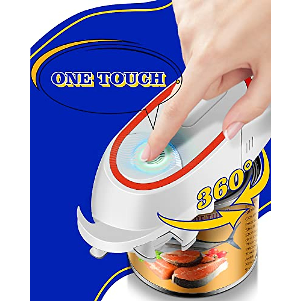 Smooth Edge Electric Can Opener, One-Touch Automatic Can Opener Opens Almost All Can Sizes, Kitchen Utensils for Housewives, Seniors and Arthritis Sufferers, Best Gift for Women