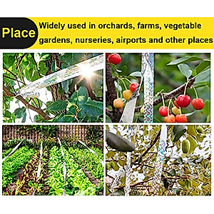 SUJAYU Bird Scare Tape, 1''x260FT Double Sided Repellent Deterrent Reflective Tape for Scaring Birds Away (Silver-1)