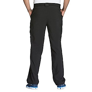 Cherokee Men's Scrub Pants Modern Fit 6 Pockets Tapered Leg with Drawstring CK200A, M, Black