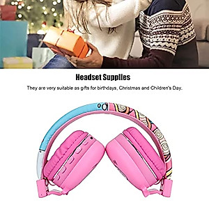 Kids Bluetooth Headphones,Over-Ear Foldable Noise Cancelling Headset,Cute Cartoon Wired/Wireless Headphones,Built in Microphone,Stereo Sound,Up to 4-6 Hours Play,for Children, Adolescents,Adults