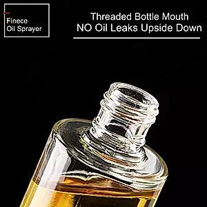 FINECE Oil Sprayer for Cooking, 100ml Olive Oil Sprayer Mister for Air Fryers, Oil Spray Bottle, Vinegar Soy Sauce Dispenser, Oil Mister with Stainless Steel Cap, for Baking Roasting Frying Use