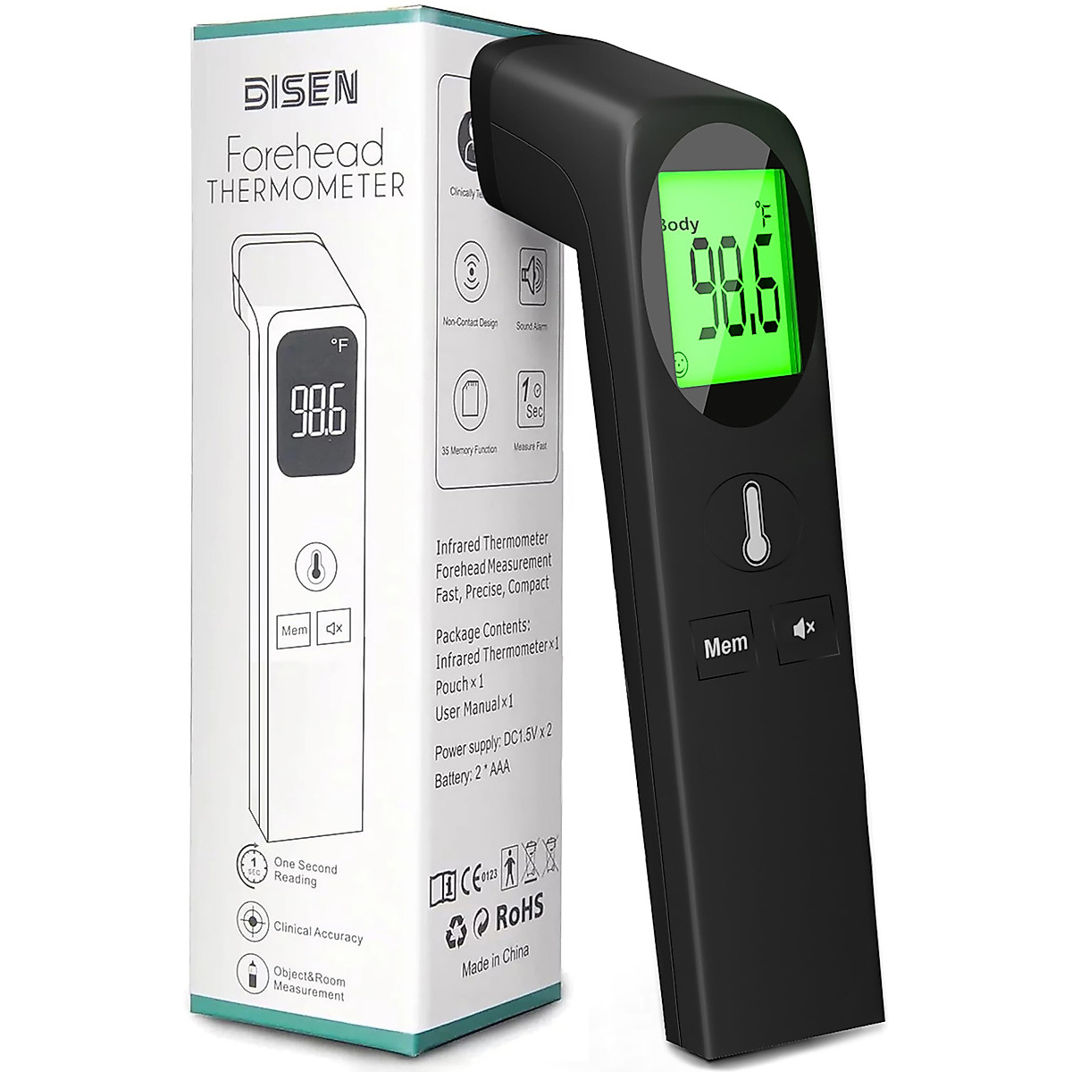 No-Touch Forehead Thermometer, Digital Infrared Thermometer for Adults and Kids, Touchless Baby Thermometer 2 in 1 Dual-Mode Thermometer with Fast Accurate Results