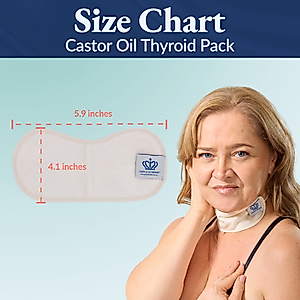 QUEEN OF THE THRONES Castor Oil Pack for Neck Less Mess, Reusable, Organic Cotton Flannel, Naturopathic Doctor Designed (Castor Oil Included)